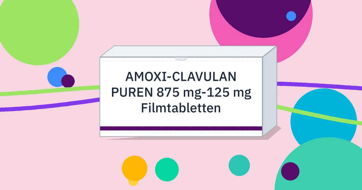 Symbolbild: Packung mit der Aufschrift AMOXI-CLAVULAN PUREN 875 mg-125 mg Filmtabletten (PZN 20467639) – Verfügbarkeit und Bezug in Apotheken in Frankfurt am Main