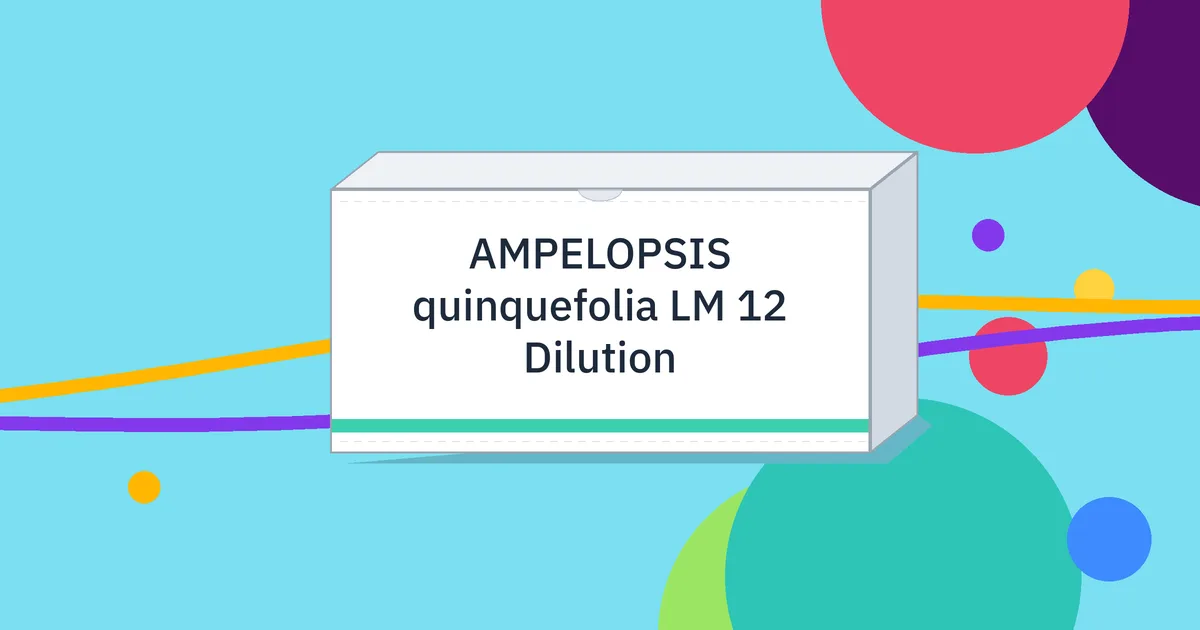 Symbolbild: Packung mit der Aufschrift AMPELOPSIS quinquefolia LM 12 Dilution (PZN 13325092) – Verfügbarkeit und Bezug in Apotheken in Frankfurt am Main
