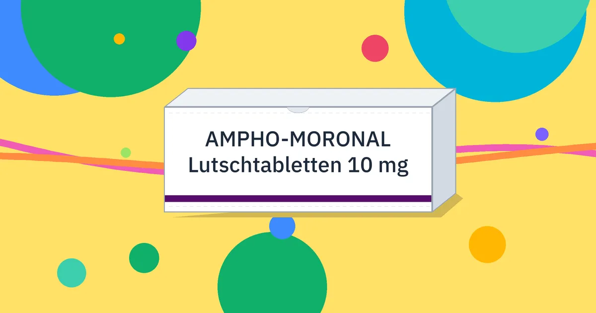 Symbolbild: Packung mit der Aufschrift AMPHO-MORONAL Lutschtabletten 10 mg (PZN 12589570) – Verfügbarkeit und Bezug in Apotheken in Frankfurt am Main