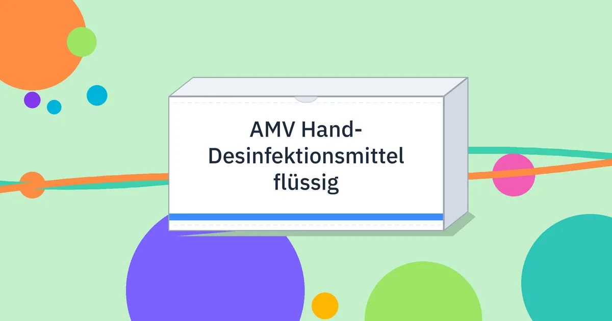 Symbolbild: Packung mit der Aufschrift AMV Hand-Desinfektionsmittel flüssig (PZN 16677957) – Verfügbarkeit und Bezug in Apotheken in Frankfurt am Main