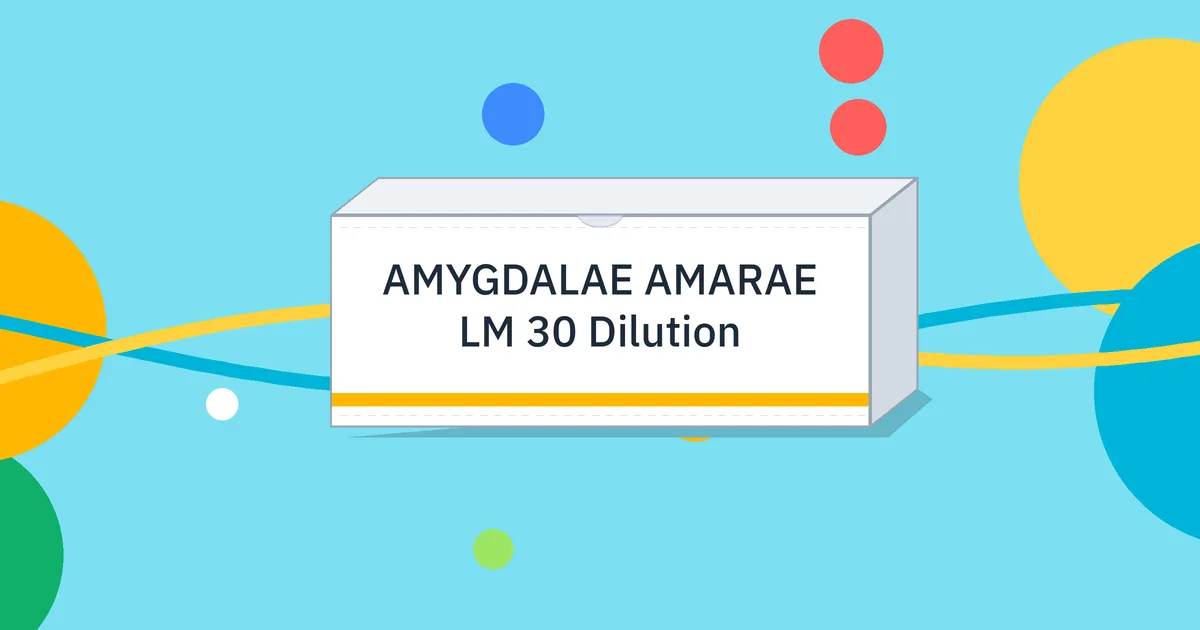 Symbolbild: Packung mit der Aufschrift AMYGDALAE AMARAE LM 30 Dilution (PZN 13325790) – Verfügbarkeit und Bezug in Apotheken in Frankfurt am Main