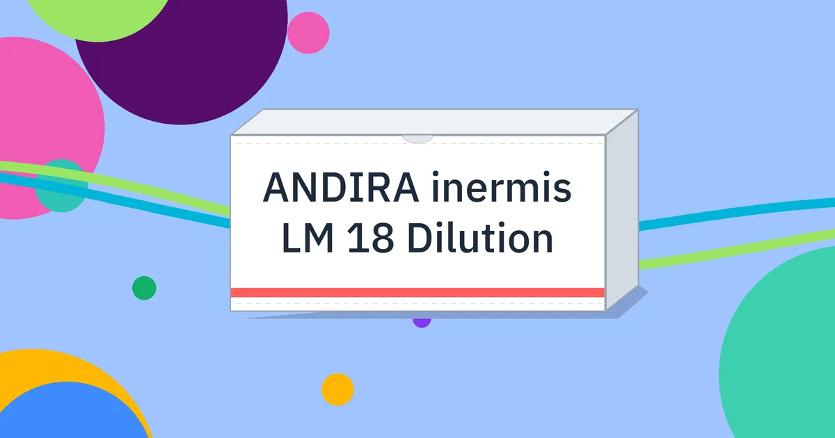Symbolbild: Packung mit der Aufschrift ANDIRA inermis LM 18 Dilution (PZN 13329345) – Verfügbarkeit und Bezug in Apotheken in Frankfurt am Main