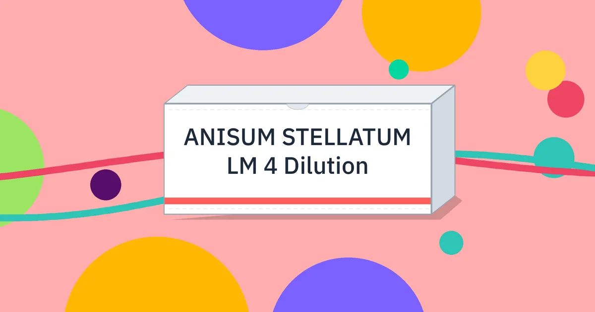 Symbolbild: Packung mit der Aufschrift ANISUM STELLATUM LM 4 Dilution (PZN 13369267) – Verfügbarkeit und Bezug in Apotheken in Frankfurt am Main