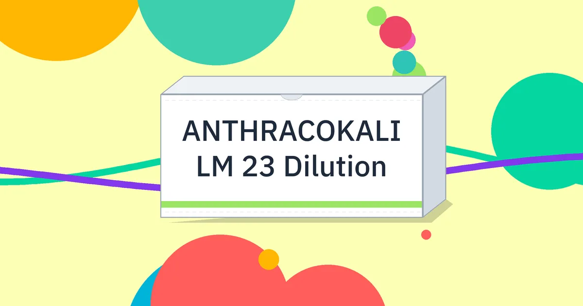 Symbolbild: Packung mit der Aufschrift ANTHRACOKALI LM 23 Dilution (PZN 13371353) – Verfügbarkeit und Bezug in Apotheken in Frankfurt am Main