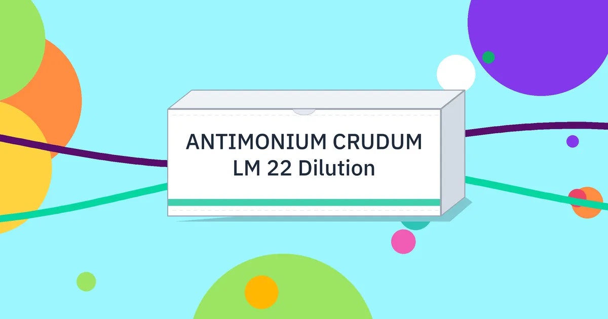 Symbolbild: Packung mit der Aufschrift ANTIMONIUM CRUDUM LM 22 Dilution (PZN 12763909) – Verfügbarkeit und Bezug in Apotheken in Frankfurt am Main