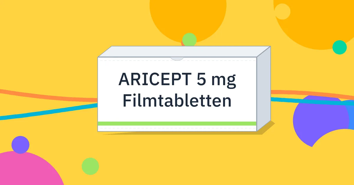 Symbolbild: Packung mit der Aufschrift ARICEPT 5 mg Filmtabletten (PZN 02953514) – Verfügbarkeit und Bezug in Apotheken in Frankfurt am Main