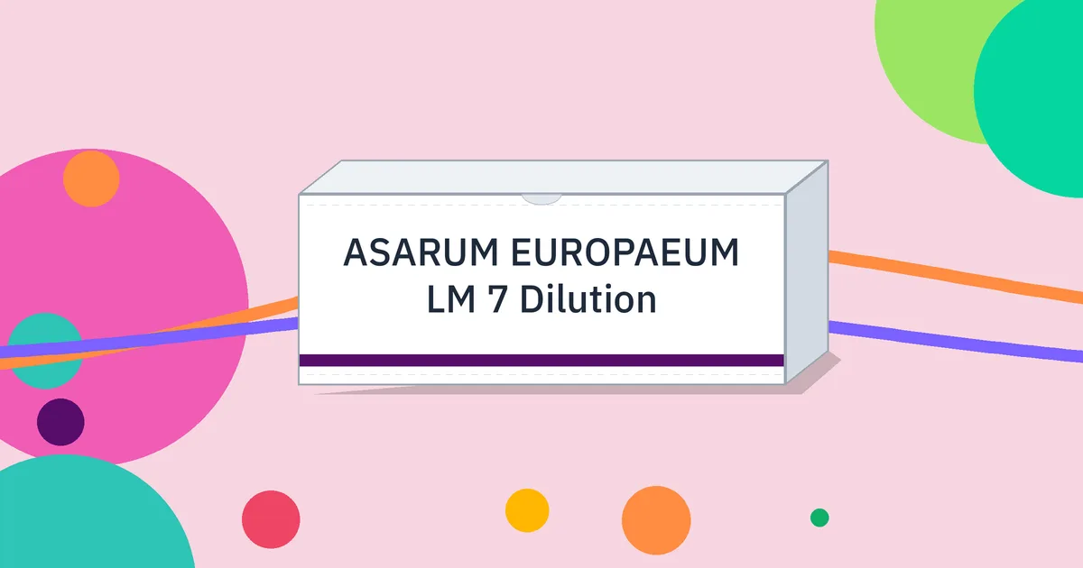 Symbolbild: Packung mit der Aufschrift ASARUM EUROPAEUM LM 7 Dilution (PZN 13397192) – Verfügbarkeit und Bezug in Apotheken in Frankfurt am Main