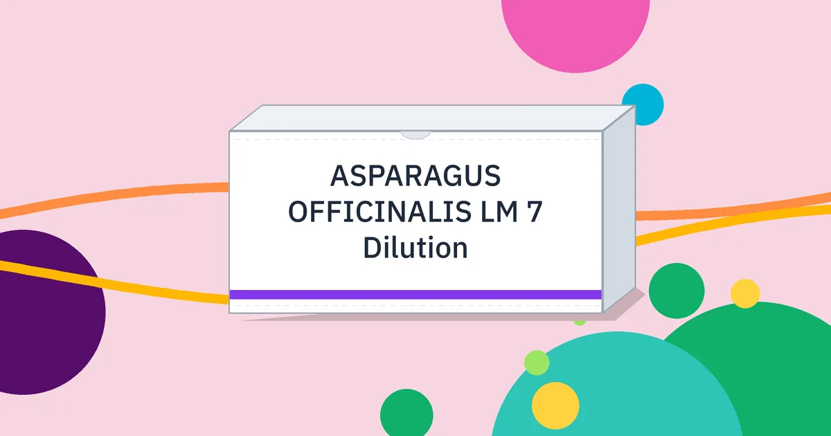 Symbolbild: Packung mit der Aufschrift ASPARAGUS OFFICINALIS LM 7 Dilution (PZN 13402728) – Verfügbarkeit und Bezug in Apotheken in Frankfurt am Main