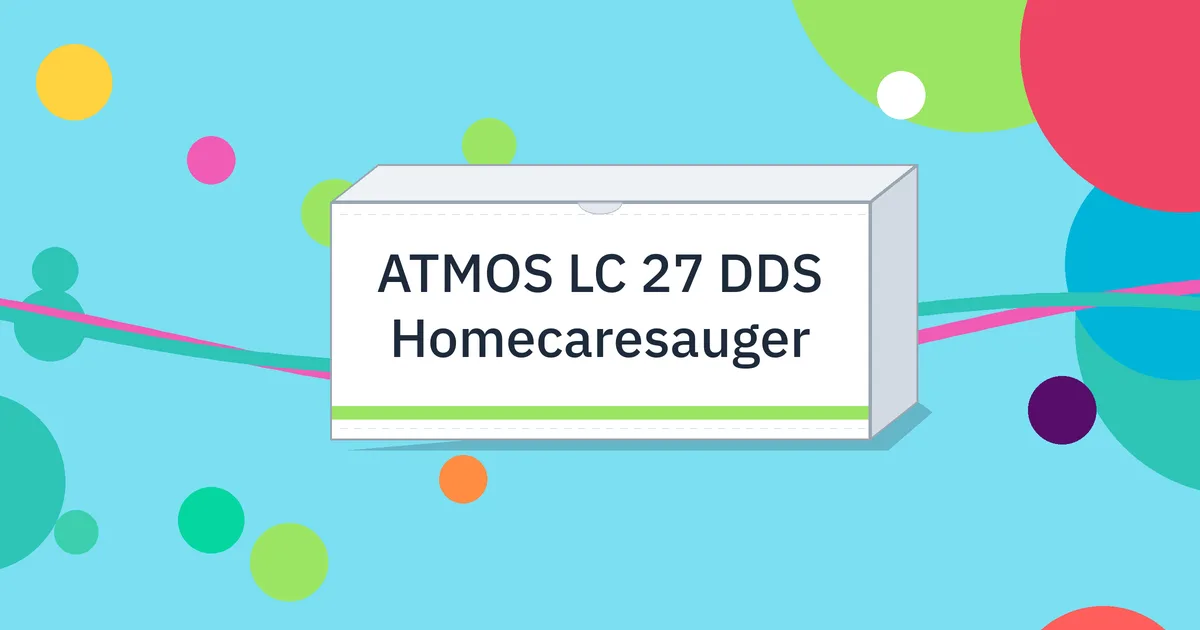 Symbolbild: Packung mit der Aufschrift ATMOS LC 27 DDS Homecaresauger (PZN 16740383) – Verfügbarkeit und Bezug in Apotheken in Frankfurt am Main
