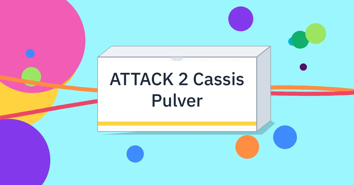 Symbolbild: Packung mit der Aufschrift ATTACK 2 Cassis Pulver (PZN 13568972) – Verfügbarkeit und Bezug in Apotheken in Frankfurt am Main