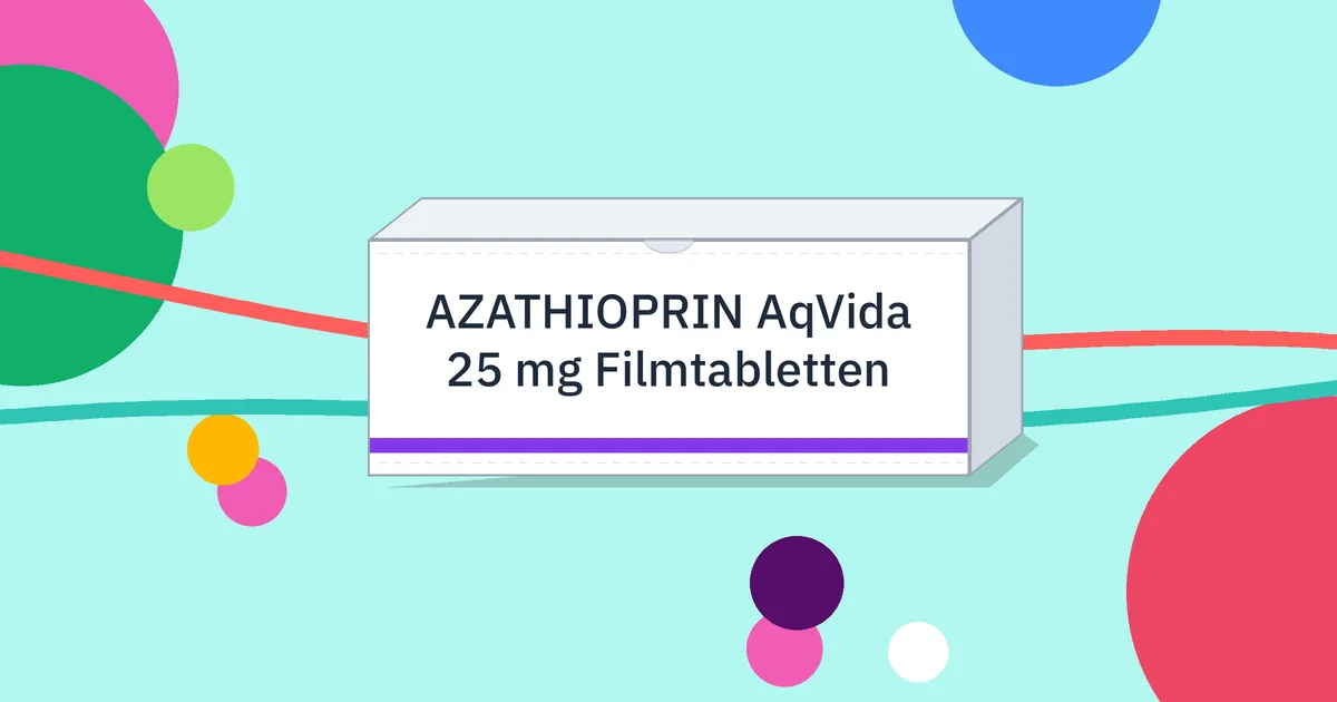Symbolbild: Packung mit der Aufschrift AZATHIOPRIN AqVida 25 mg Filmtabletten (PZN 10188499) – Verfügbarkeit und Bezug in Apotheken in Frankfurt am Main