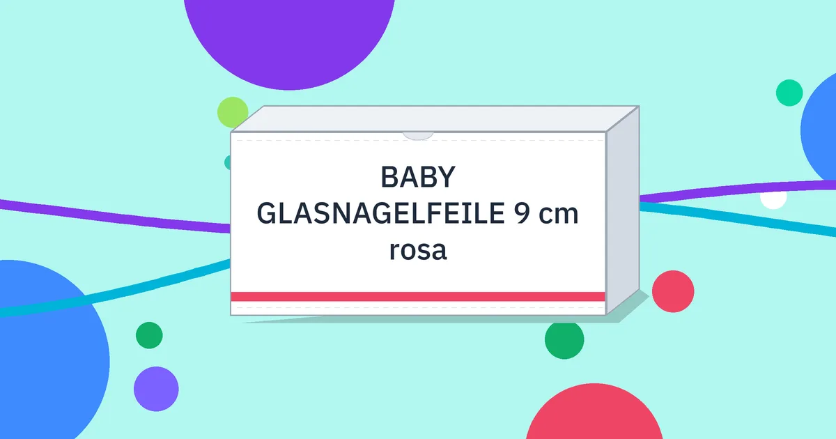 Symbolbild: Packung mit der Aufschrift BABY GLASNAGELFEILE 9 cm rosa (PZN 17288413) – Verfügbarkeit und Bezug in Apotheken in Frankfurt am Main
