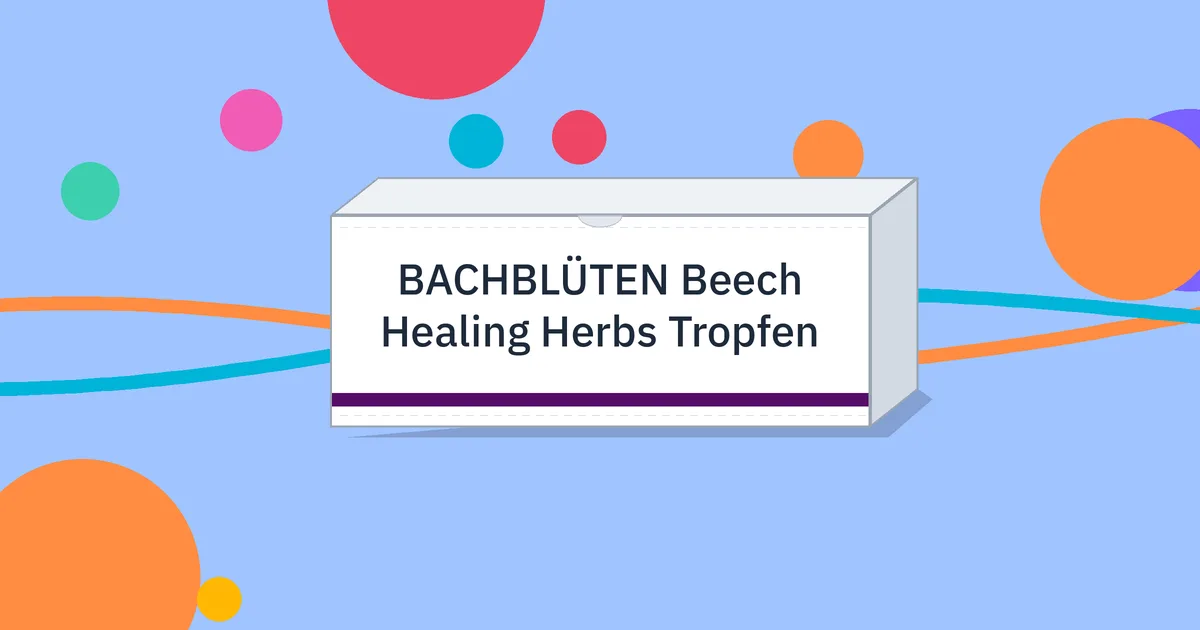 Symbolbild: Packung mit der Aufschrift BACHBLÜTEN Beech Healing Herbs Tropfen (PZN 07364366) – Verfügbarkeit und Bezug in Apotheken in Frankfurt am Main
