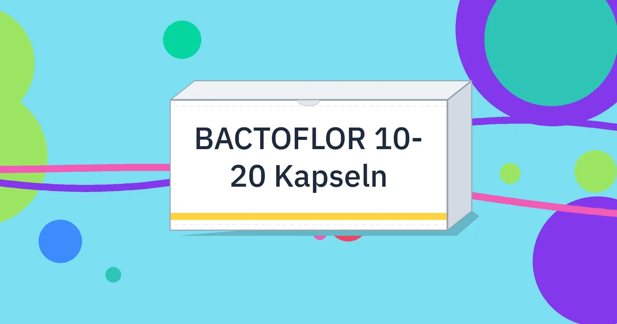 Symbolbild: Packung mit der Aufschrift BACTOFLOR 10-20 Kapseln (PZN 01124684) – Verfügbarkeit und Bezug in Apotheken in Frankfurt am Main