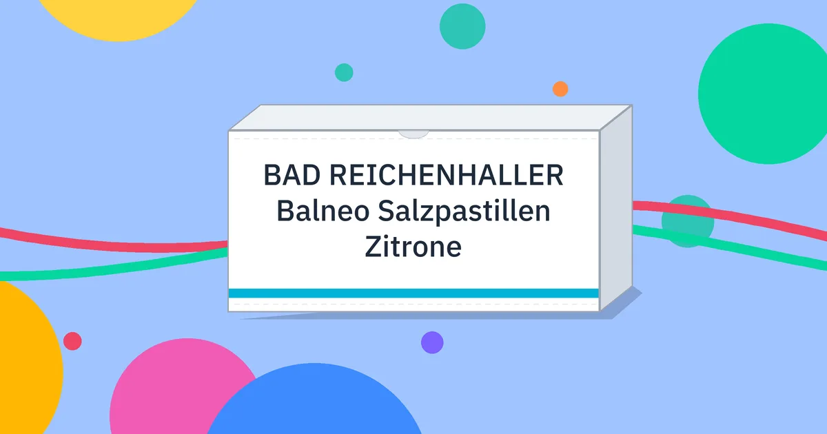 Symbolbild: Packung mit der Aufschrift BAD REICHENHALLER Balneo Salzpastillen Zitrone (PZN 12371492) – Verfügbarkeit und Bezug in Apotheken in Frankfurt am Main