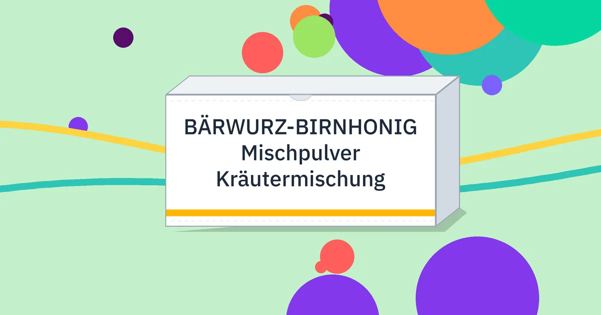 Symbolbild: Packung mit der Aufschrift BÄRWURZ-BIRNHONIG Mischpulver Kräutermischung (PZN 16324963) – Verfügbarkeit und Bezug in Apotheken in Frankfurt am Main