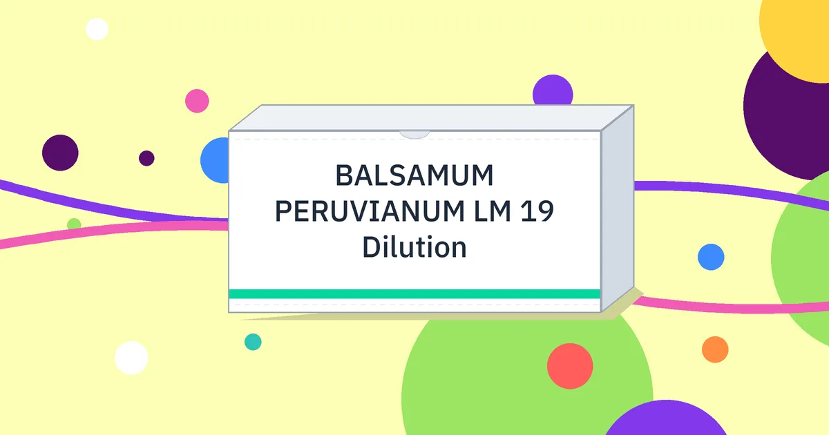 Symbolbild: Packung mit der Aufschrift BALSAMUM PERUVIANUM LM 19 Dilution (PZN 12787293) – Verfügbarkeit und Bezug in Apotheken in Frankfurt am Main