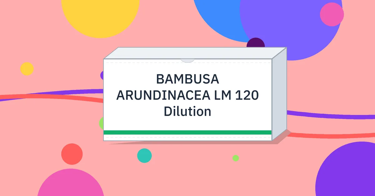 Symbolbild: Packung mit der Aufschrift BAMBUSA ARUNDINACEA LM 120 Dilution (PZN 12787927) – Verfügbarkeit und Bezug in Apotheken in Frankfurt am Main