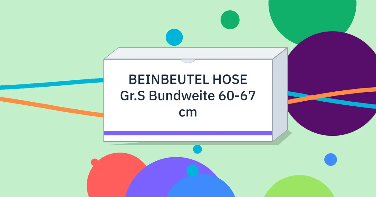 Symbolbild: Packung mit der Aufschrift BEINBEUTEL HOSE Gr.S Bundweite 60-67 cm (PZN 00002269) – Verfügbarkeit und Bezug in Apotheken in Frankfurt am Main