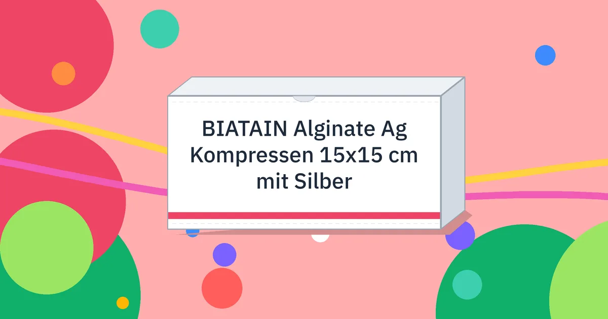 Symbolbild: Packung mit der Aufschrift BIATAIN Alginate Ag Kompressen 15x15 cm mit Silber (PZN 12653575) – Verfügbarkeit und Bezug in Apotheken in Frankfurt am Main