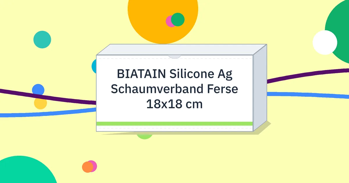 Symbolbild: Packung mit der Aufschrift BIATAIN Silicone Ag Schaumverband Ferse 18x18 cm (PZN 18670190) – Verfügbarkeit und Bezug in Apotheken in Frankfurt am Main