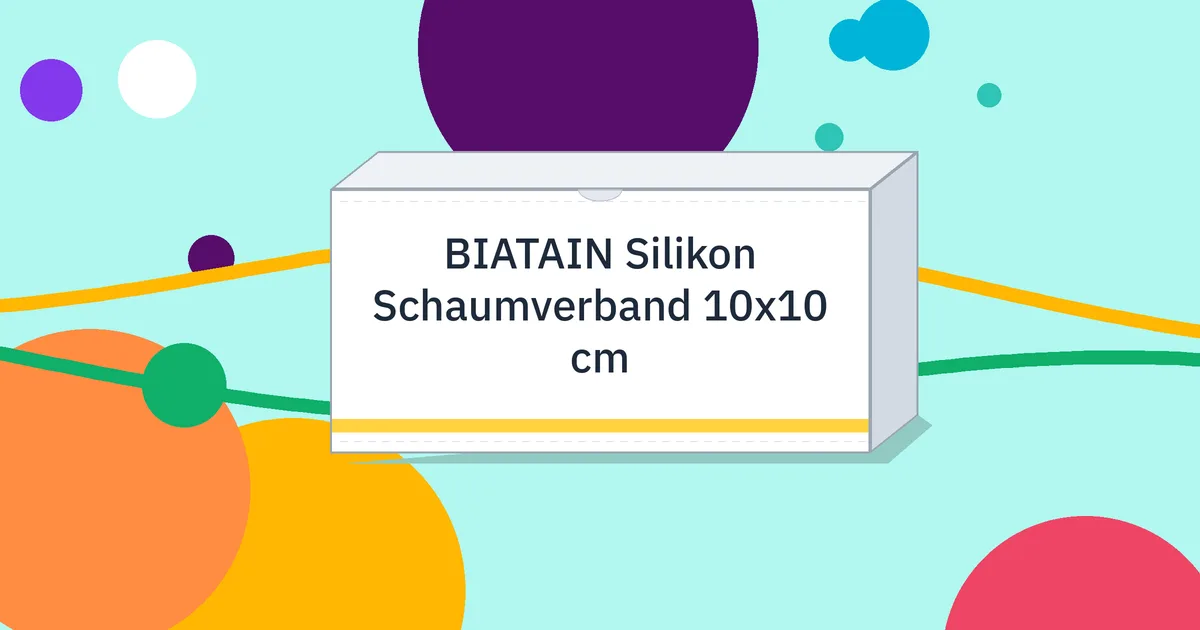 Symbolbild: Packung mit der Aufschrift BIATAIN Silikon Schaumverband 10x10 cm (PZN 08482079) – Verfügbarkeit und Bezug in Apotheken in Frankfurt am Main