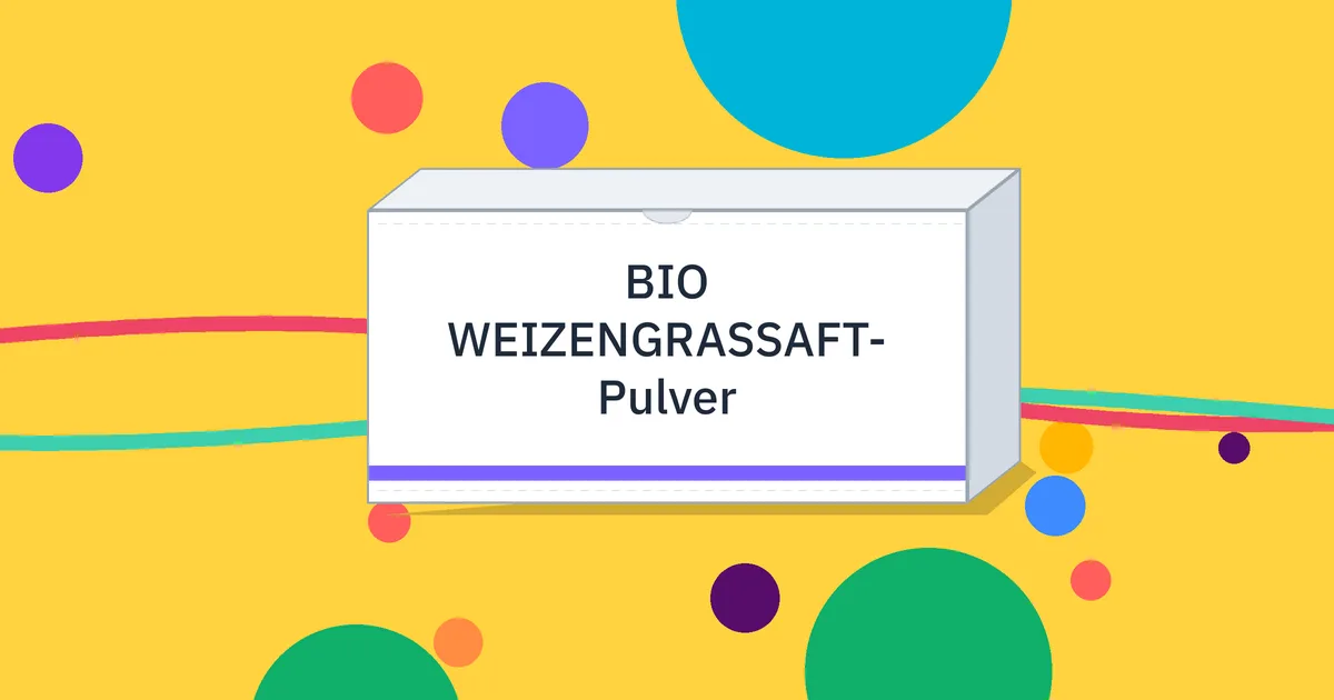Symbolbild: Packung mit der Aufschrift BIO WEIZENGRASSAFT-Pulver (PZN 11890391) – Verfügbarkeit und Bezug in Apotheken in Frankfurt am Main