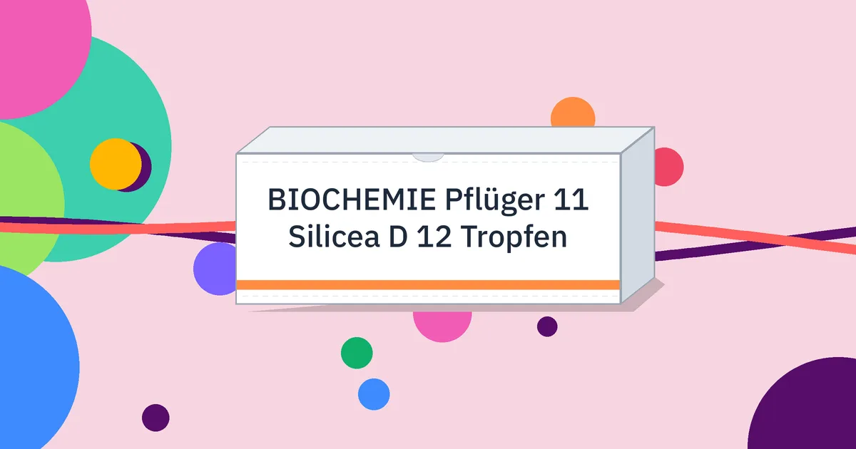 Symbolbild: Packung mit der Aufschrift BIOCHEMIE Pflüger 11 Silicea D 12 Tropfen (PZN 06324755) – Verfügbarkeit und Bezug in Apotheken in Frankfurt am Main