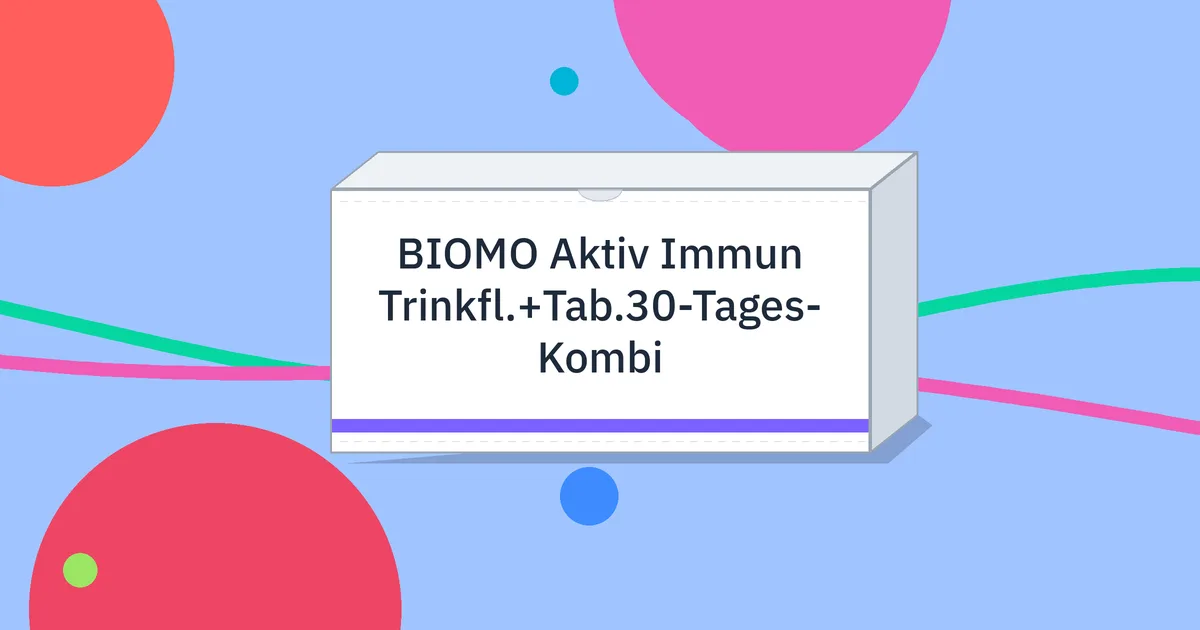 Symbolbild: Packung mit der Aufschrift BIOMO Aktiv Immun Trinkfl.+Tab.30-Tages-Kombi (PZN 10186945) – Verfügbarkeit und Bezug in Apotheken in Frankfurt am Main