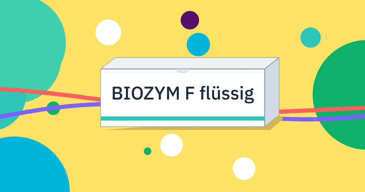 Symbolbild: Packung mit der Aufschrift BIOZYM F flüssig (PZN 02147233) – Verfügbarkeit und Bezug in Apotheken in Frankfurt am Main