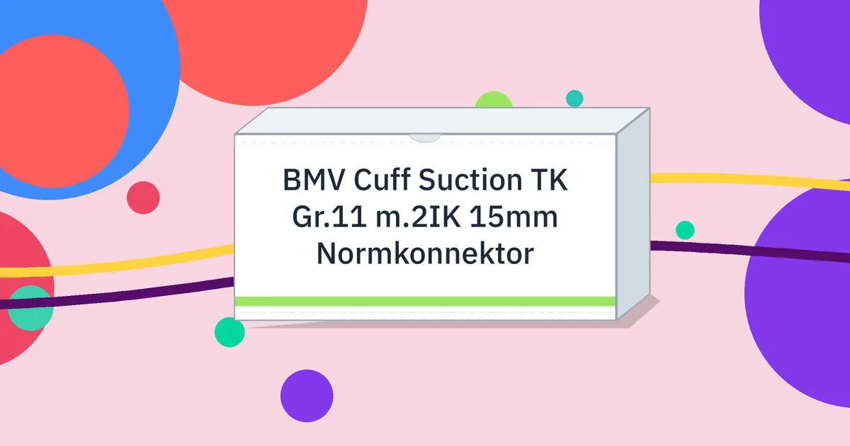 Symbolbild: Packung mit der Aufschrift BMV Cuff Suction TK Gr.11 m.2IK 15mm Normkonnektor (PZN 18383533) – Verfügbarkeit und Bezug in Apotheken in Frankfurt am Main