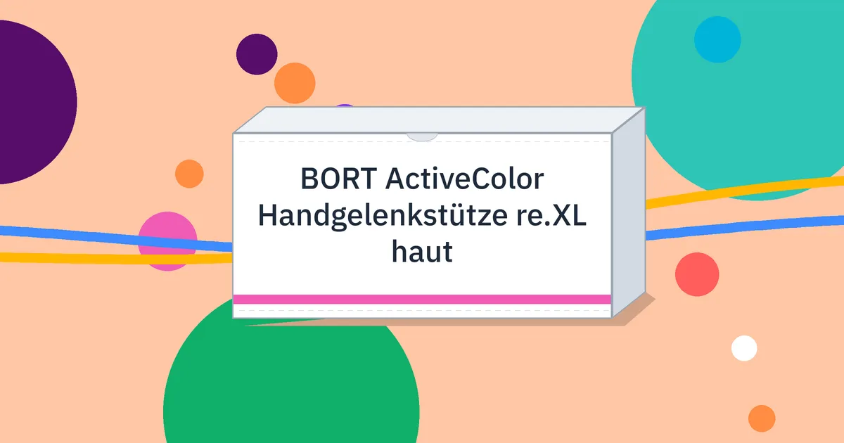 Symbolbild: Packung mit der Aufschrift BORT ActiveColor Handgelenkstütze re.XL haut (PZN 13423937) – Verfügbarkeit und Bezug in Apotheken in Frankfurt am Main