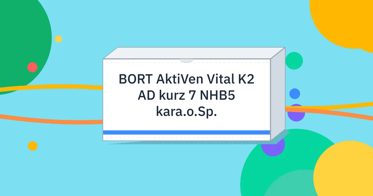 Symbolbild: Packung mit der Aufschrift BORT AktiVen Vital K2 AD kurz 7 NHB5 kara.o.Sp. (PZN 17492906) – Verfügbarkeit und Bezug in Apotheken in Frankfurt am Main