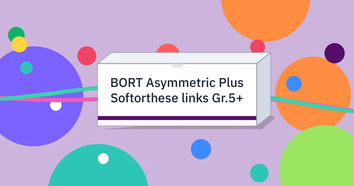 Symbolbild: Packung mit der Aufschrift BORT Asymmetric Plus Softorthese links Gr.5+ (PZN 16843137) – Verfügbarkeit und Bezug in Apotheken in Frankfurt am Main