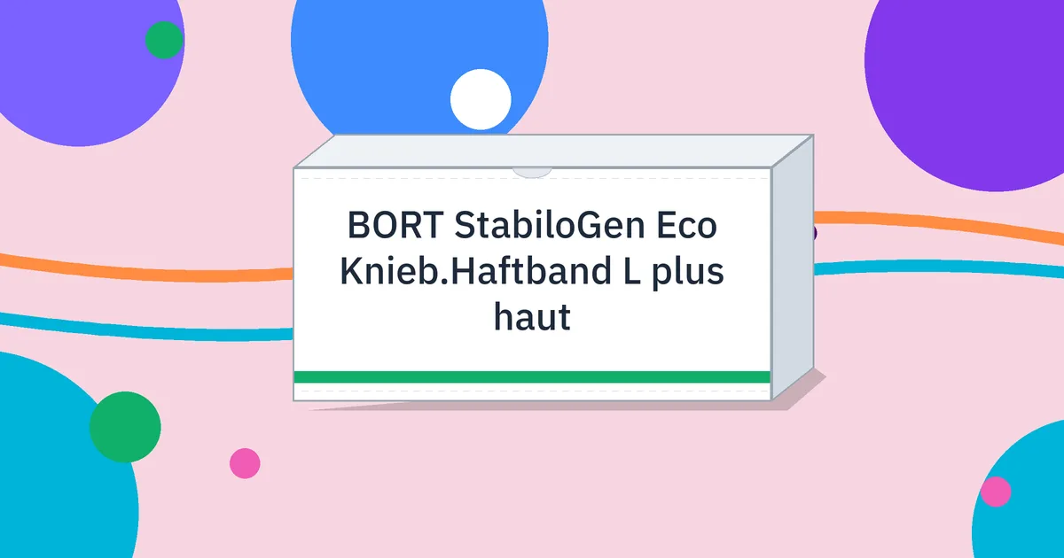 Symbolbild: Packung mit der Aufschrift BORT StabiloGen Eco Knieb.Haftband L plus haut (PZN 13424397) – Verfügbarkeit und Bezug in Apotheken in Frankfurt am Main