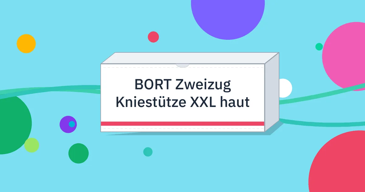 Symbolbild: Packung mit der Aufschrift BORT Zweizug Kniestütze XXL haut (PZN 00206492) – Verfügbarkeit und Bezug in Apotheken in Frankfurt am Main