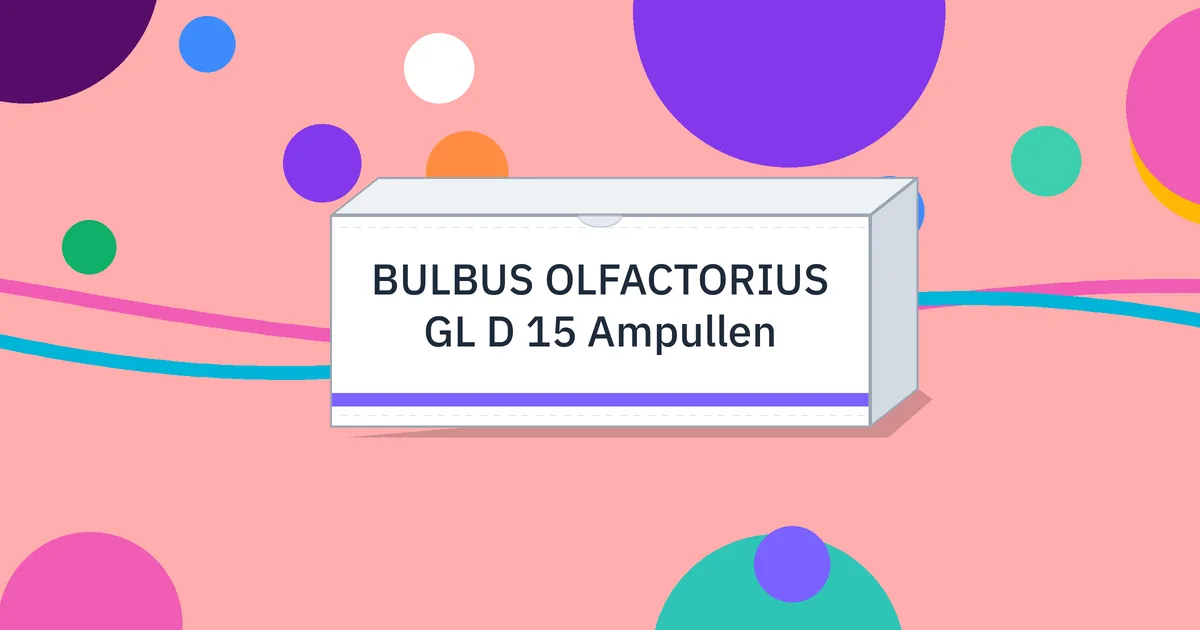 Symbolbild: Packung mit der Aufschrift BULBUS OLFACTORIUS GL D 15 Ampullen (PZN 02909708) – Verfügbarkeit und Bezug in Apotheken in Frankfurt am Main