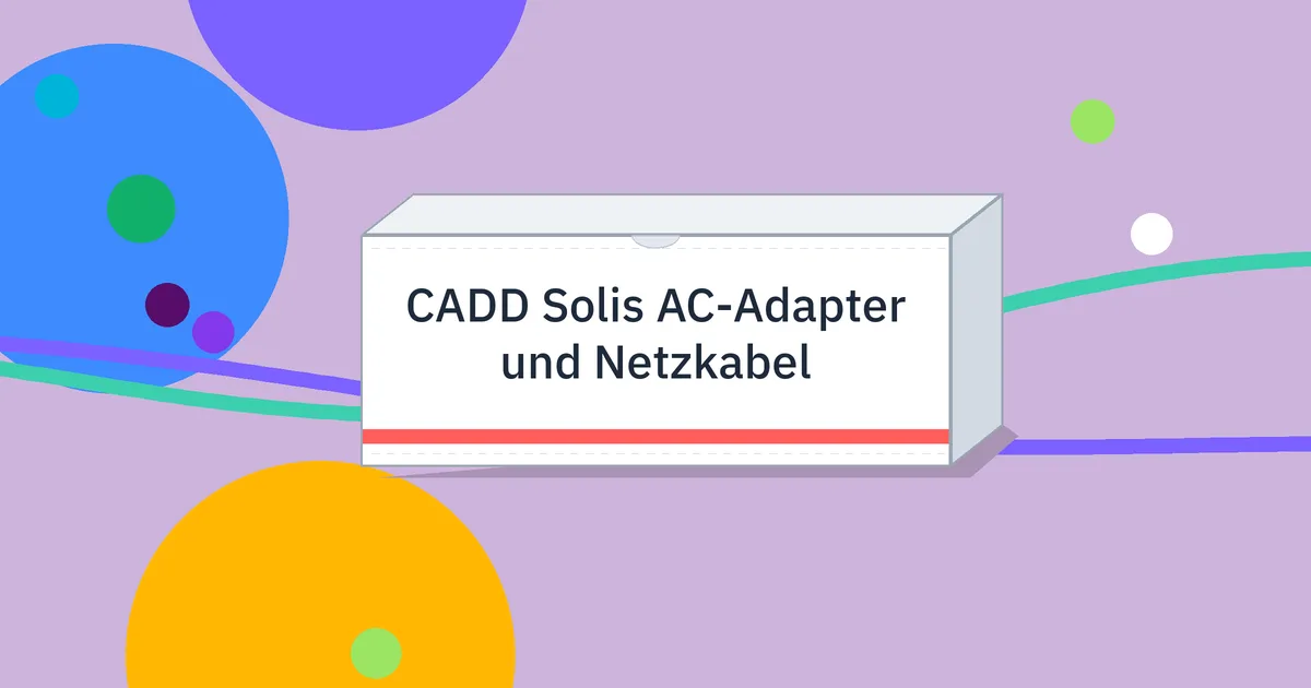 Symbolbild: Packung mit der Aufschrift CADD Solis AC-Adapter und Netzkabel (PZN 14437232) – Verfügbarkeit und Bezug in Apotheken in Frankfurt am Main