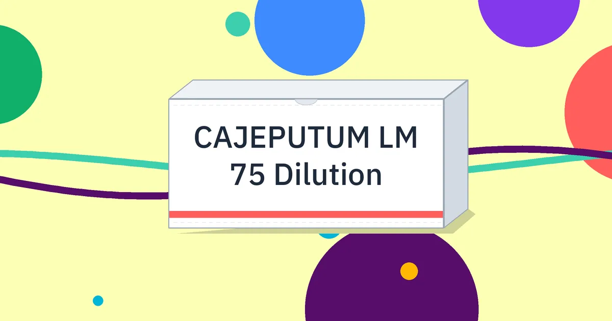 Symbolbild: Packung mit der Aufschrift CAJEPUTUM LM 75 Dilution (PZN 12799830) – Verfügbarkeit und Bezug in Apotheken in Frankfurt am Main