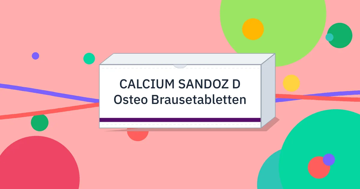 Symbolbild: Packung mit der Aufschrift CALCIUM SANDOZ D Osteo Brausetabletten (PZN 02340154) – Verfügbarkeit und Bezug in Apotheken in Frankfurt am Main