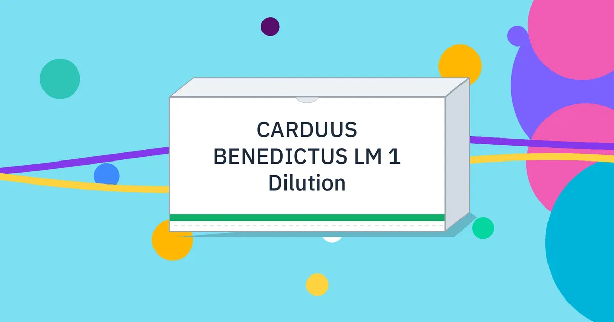 Symbolbild: Packung mit der Aufschrift CARDUUS BENEDICTUS LM 1 Dilution (PZN 13429957) – Verfügbarkeit und Bezug in Apotheken in Frankfurt am Main