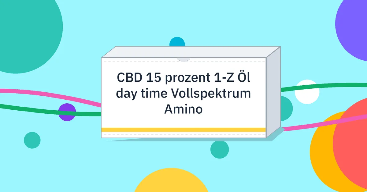 Symbolbild: Packung mit der Aufschrift CBD 15 prozent 1-Z Öl day time Vollspektrum Amino (PZN 18770997) – Verfügbarkeit und Bezug in Apotheken in Frankfurt am Main