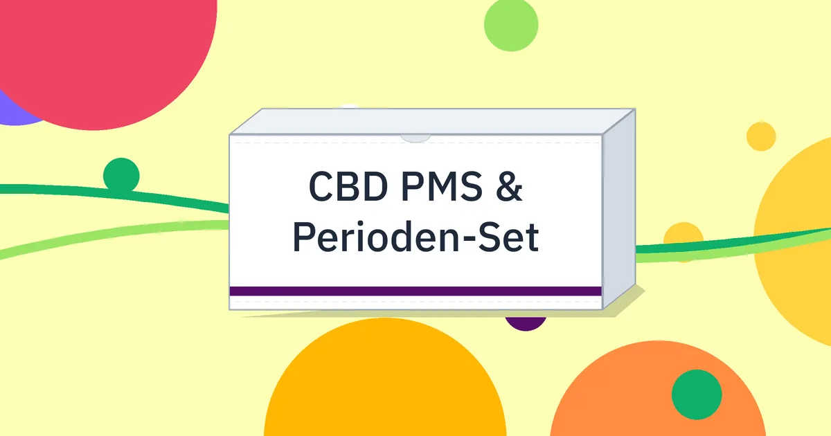 Symbolbild: Packung mit der Aufschrift CBD PMS & Perioden-Set (PZN 20571377) – Verfügbarkeit und Bezug in Apotheken in Frankfurt am Main