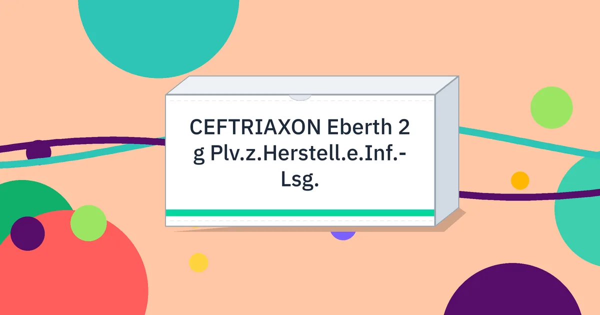 Symbolbild: Packung mit der Aufschrift CEFTRIAXON Eberth 2 g Plv.z.Herstell.e.Inf.-Lsg. (PZN 17631147) – Verfügbarkeit und Bezug in Apotheken in Frankfurt am Main