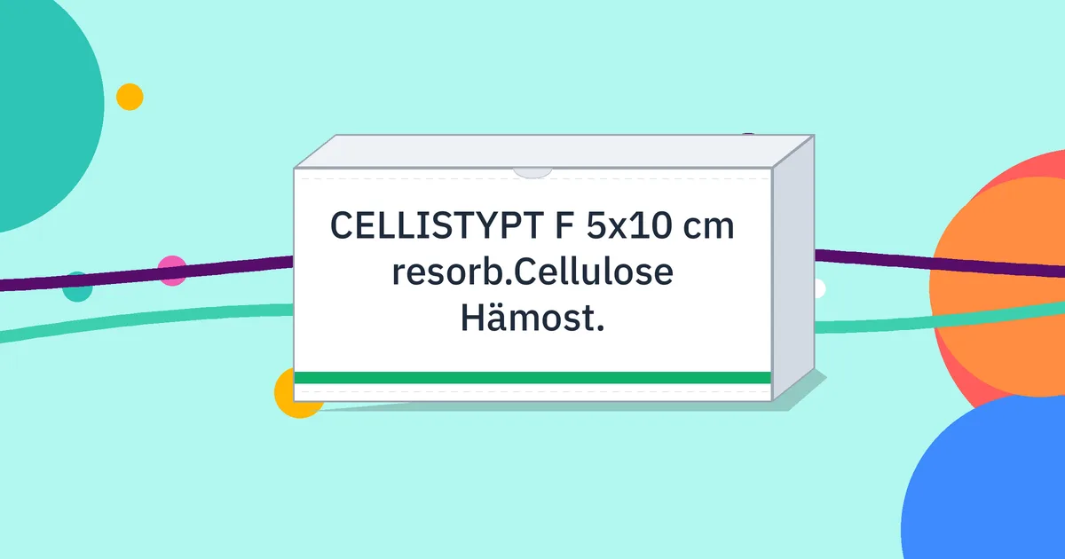 Symbolbild: Packung mit der Aufschrift CELLISTYPT F 5x10 cm resorb.Cellulose Hämost. (PZN 15261321) – Verfügbarkeit und Bezug in Apotheken in Frankfurt am Main