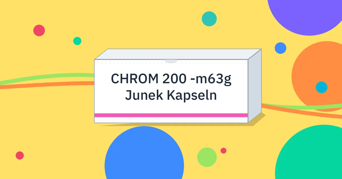 Symbolbild: Packung mit der Aufschrift CHROM 200 -m63g Junek Kapseln (PZN 17991822) – Verfügbarkeit und Bezug in Apotheken in Frankfurt am Main