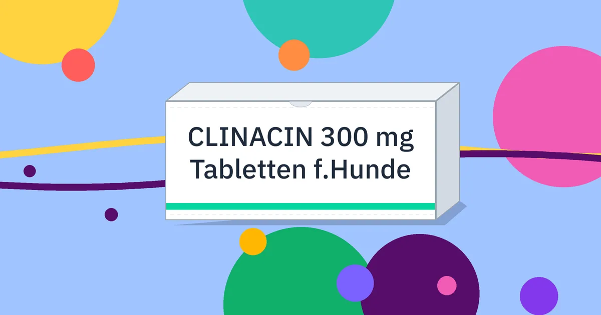 Symbolbild: Packung mit der Aufschrift CLINACIN 300 mg Tabletten f.Hunde (PZN 16138924) – Verfügbarkeit und Bezug in Apotheken in Frankfurt am Main