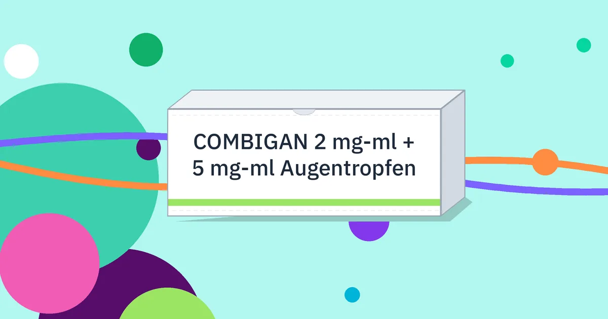 Symbolbild: Packung mit der Aufschrift COMBIGAN 2 mg-ml + 5 mg-ml Augentropfen (PZN 16035242) – Verfügbarkeit und Bezug in Apotheken in Frankfurt am Main
