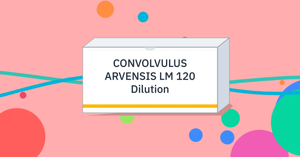 Symbolbild: Packung mit der Aufschrift CONVOLVULUS ARVENSIS LM 120 Dilution (PZN 13450466) – Verfügbarkeit und Bezug in Apotheken in Frankfurt am Main