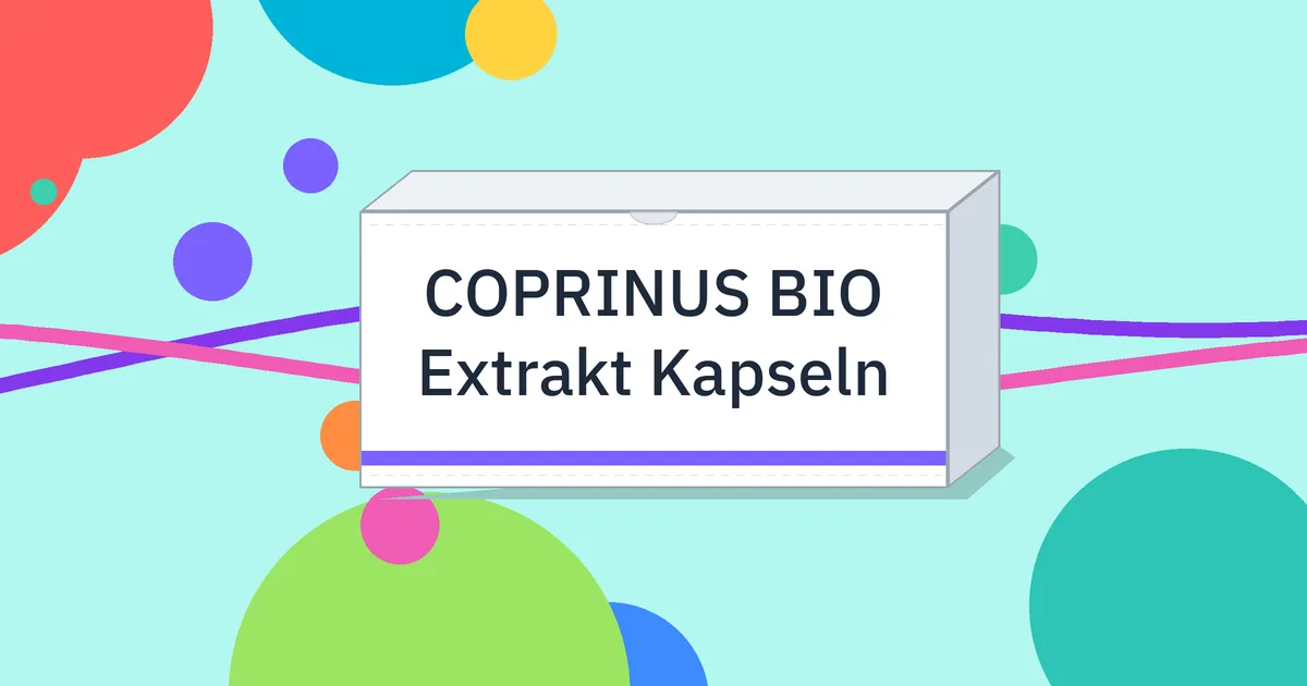 Symbolbild: Packung mit der Aufschrift COPRINUS BIO Extrakt Kapseln (PZN 16738475) – Verfügbarkeit und Bezug in Apotheken in Frankfurt am Main